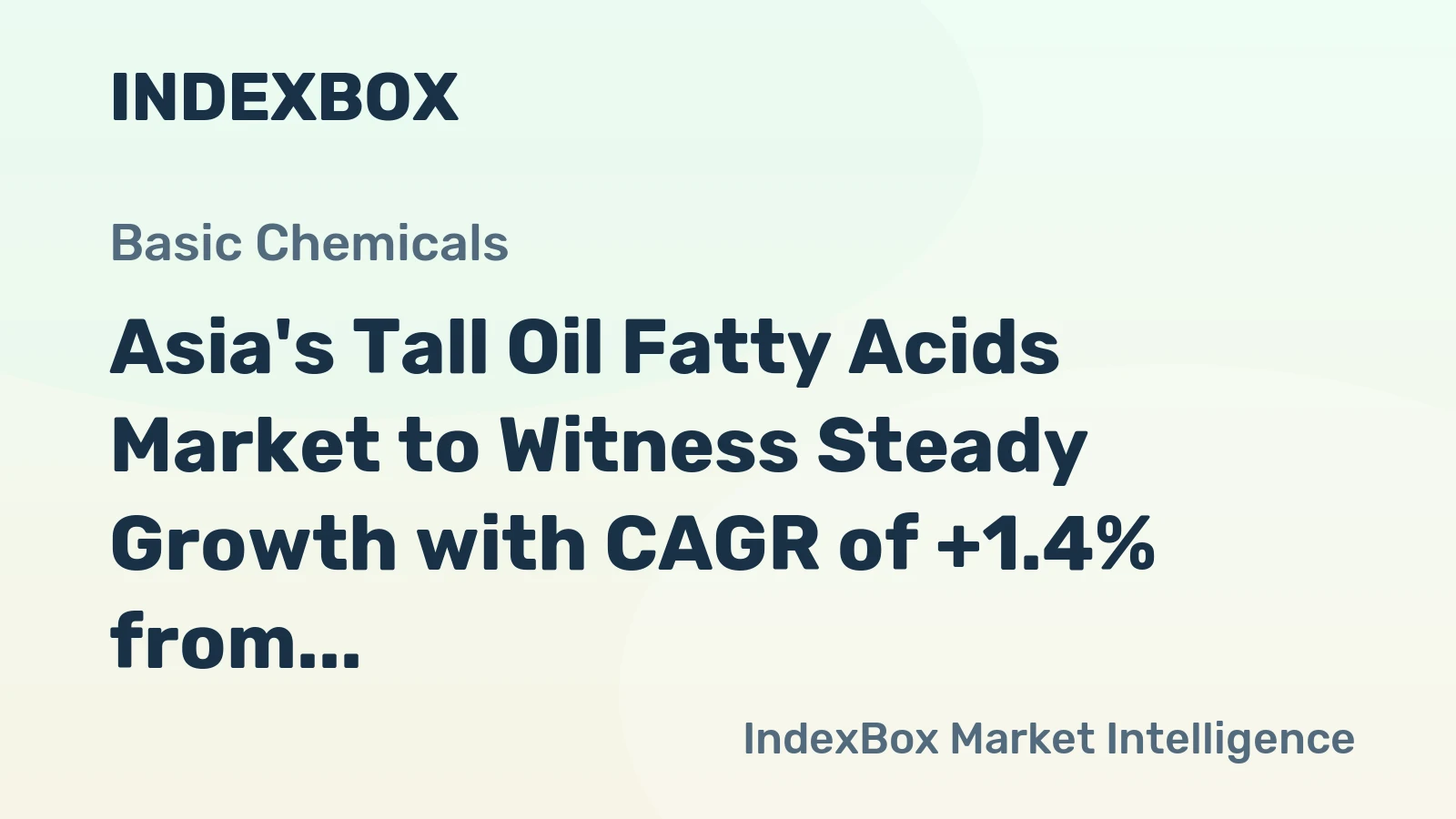 Asia's Tall Oil Fatty Acids Market to Witness Steady Growth with CAGR of +1.4% from 2024 to 2035