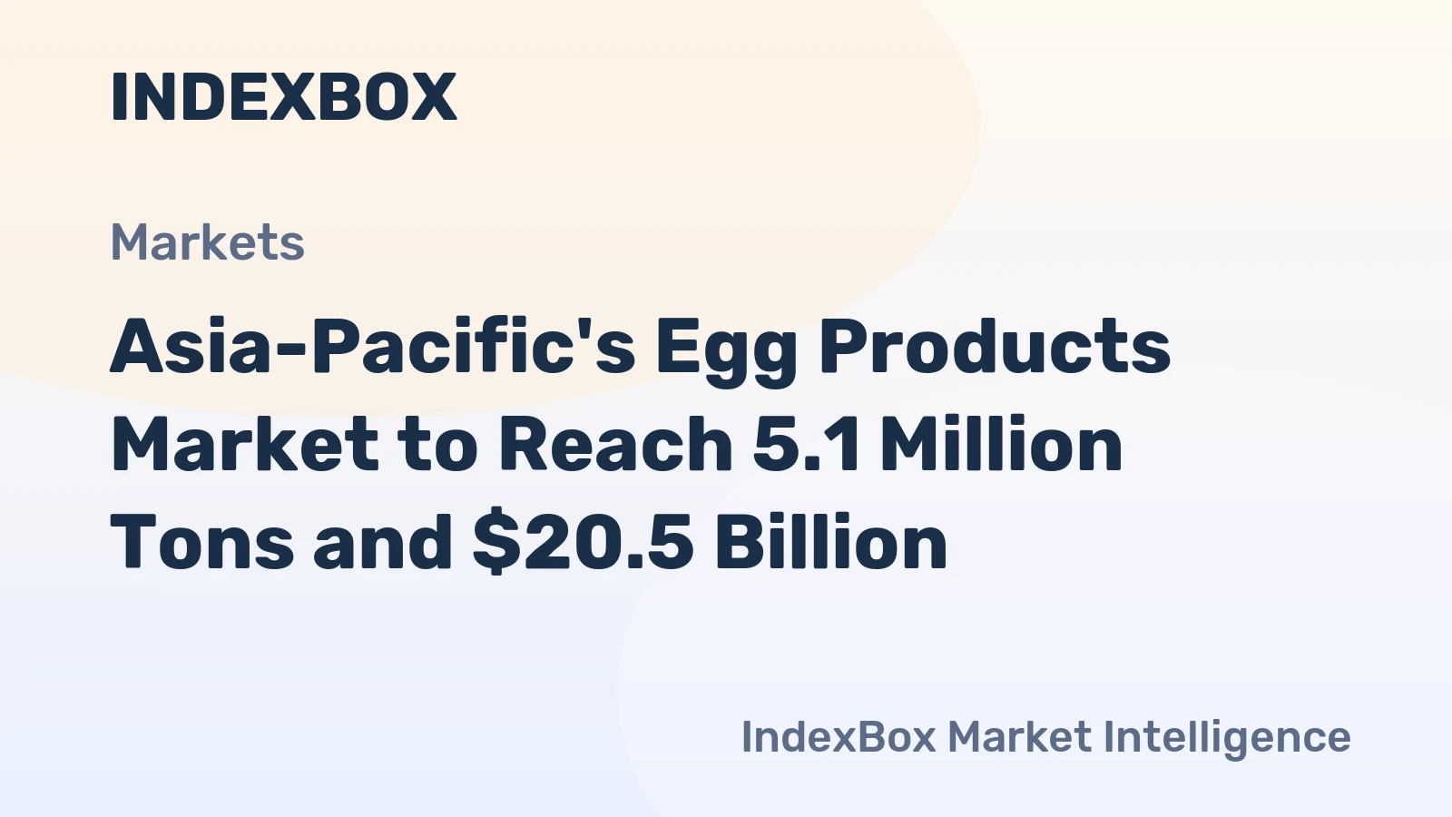 Asia-Pacific's Egg Products Market to Reach 5.1 Million Tons and $20.5 Billion
