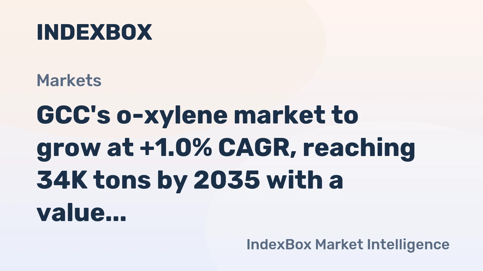 GCC's o-xylene market to grow at +1.0% CAGR, reaching 34K tons by 2035 with a value of $36M