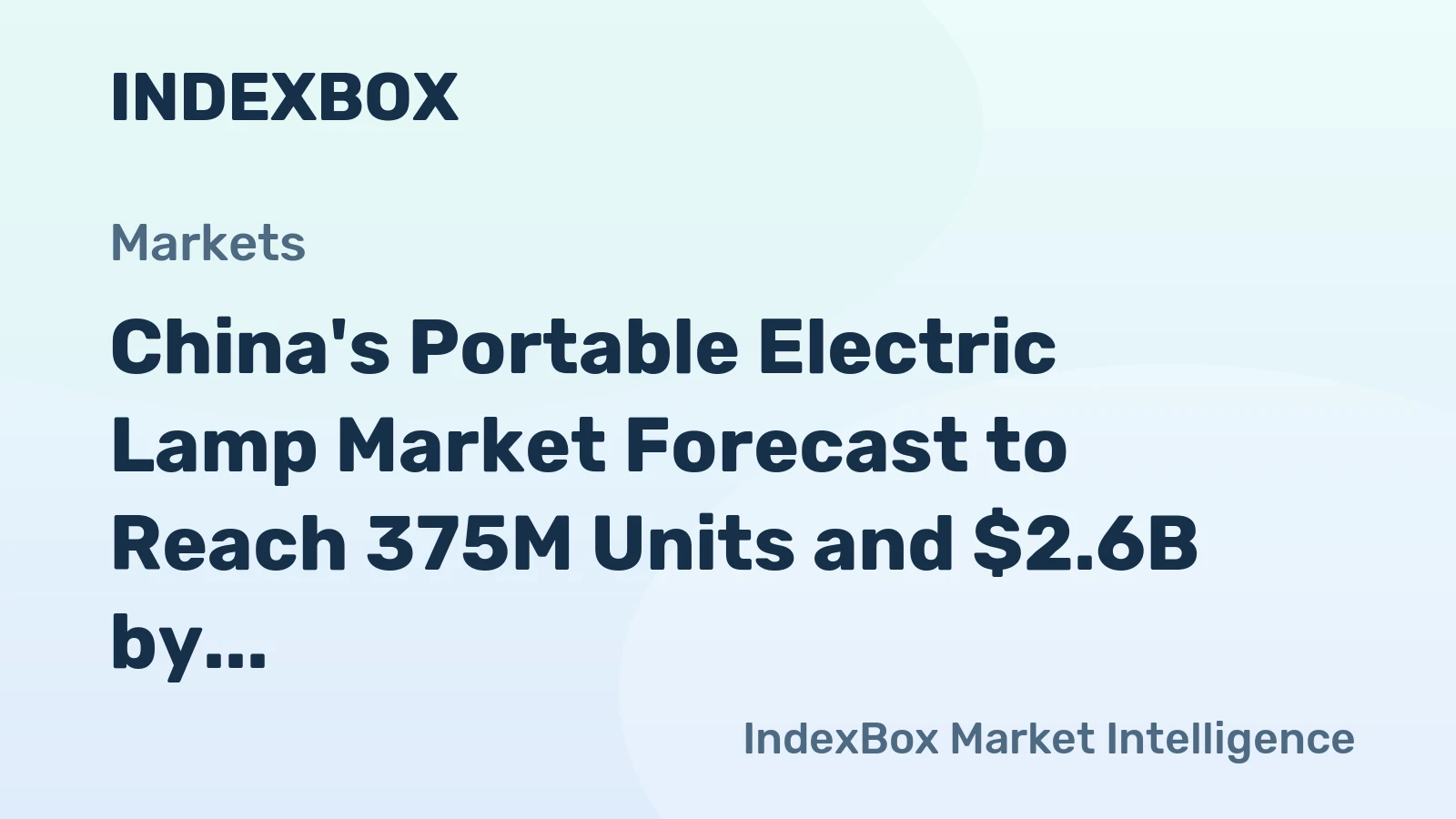 China's Portable Electric Lamp Market Forecast to Reach 375M Units and $2.6B by 2035