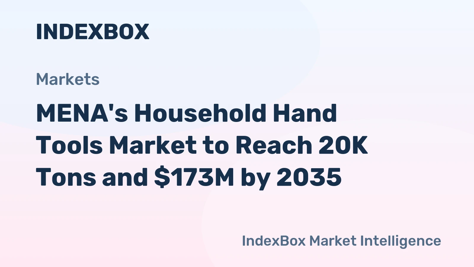 MENA's Household Hand Tools Market to Reach 20K Tons and $173M by 2035