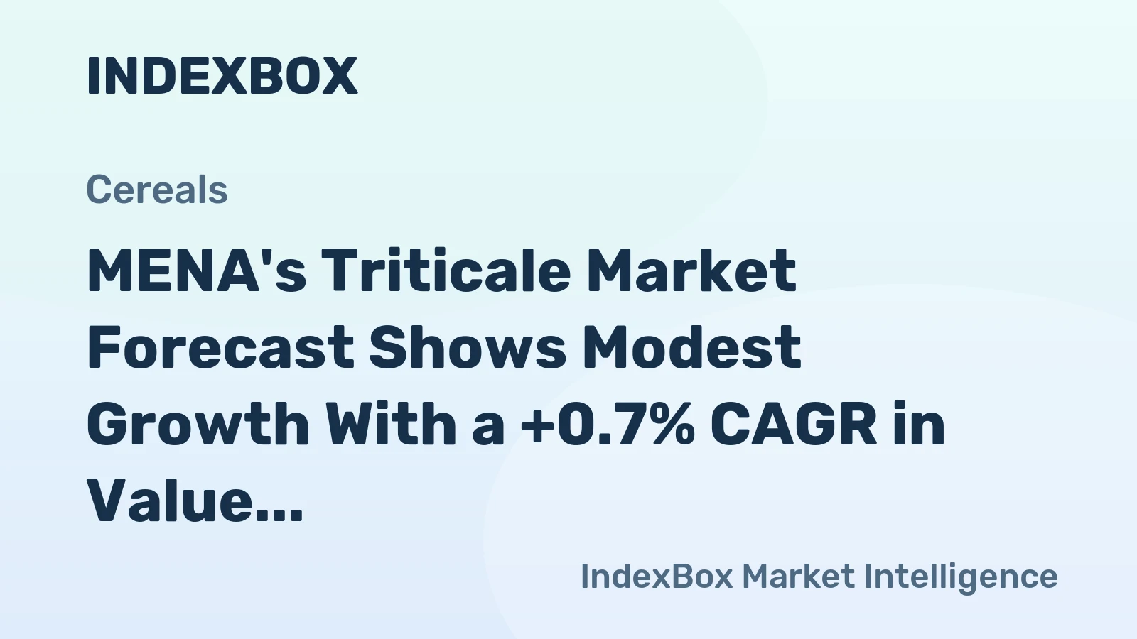 MENA's Triticale Market Forecast Shows Modest Growth With a +0.7% CAGR in Value