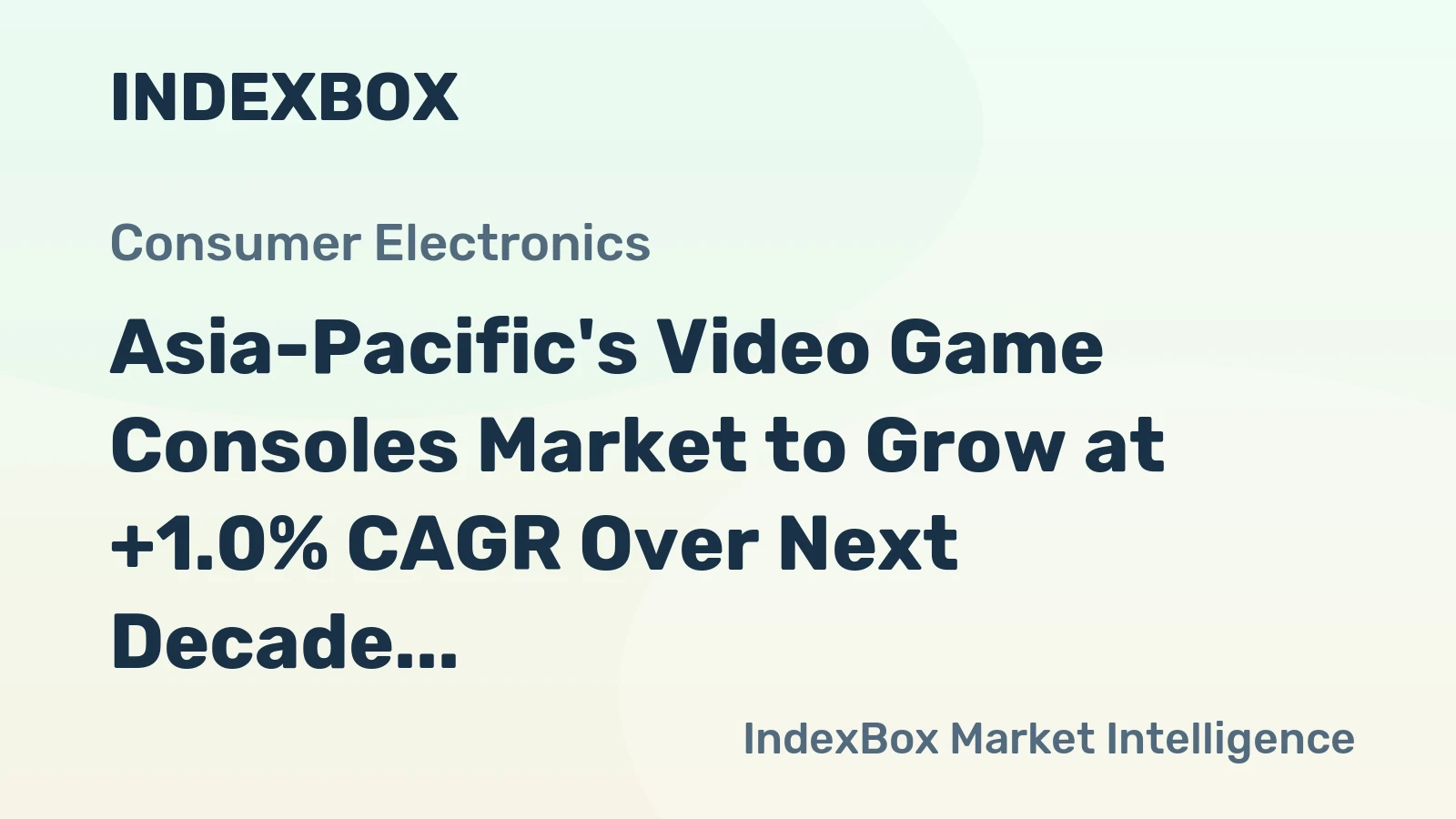 Asia-Pacific's Video Game Consoles Market to Grow at +1.0% CAGR Over Next Decade, Reaching 270M Units by 2035