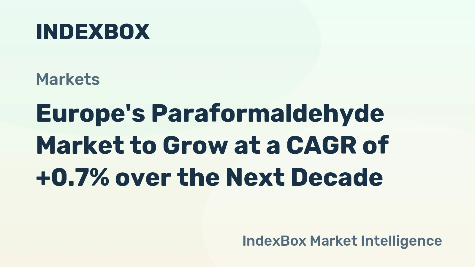 Europe's Paraformaldehyde Market to Grow at a CAGR of +0.7% over the Next Decade