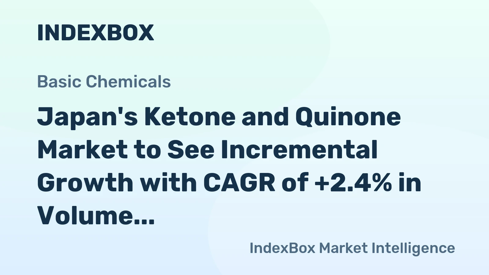 Japan's Ketone and Quinone Market to See Incremental Growth with CAGR of +2.4% in Volume and +4.0% in Value from 2024 to 2035, Reaching $503M by End of Forecast Period
