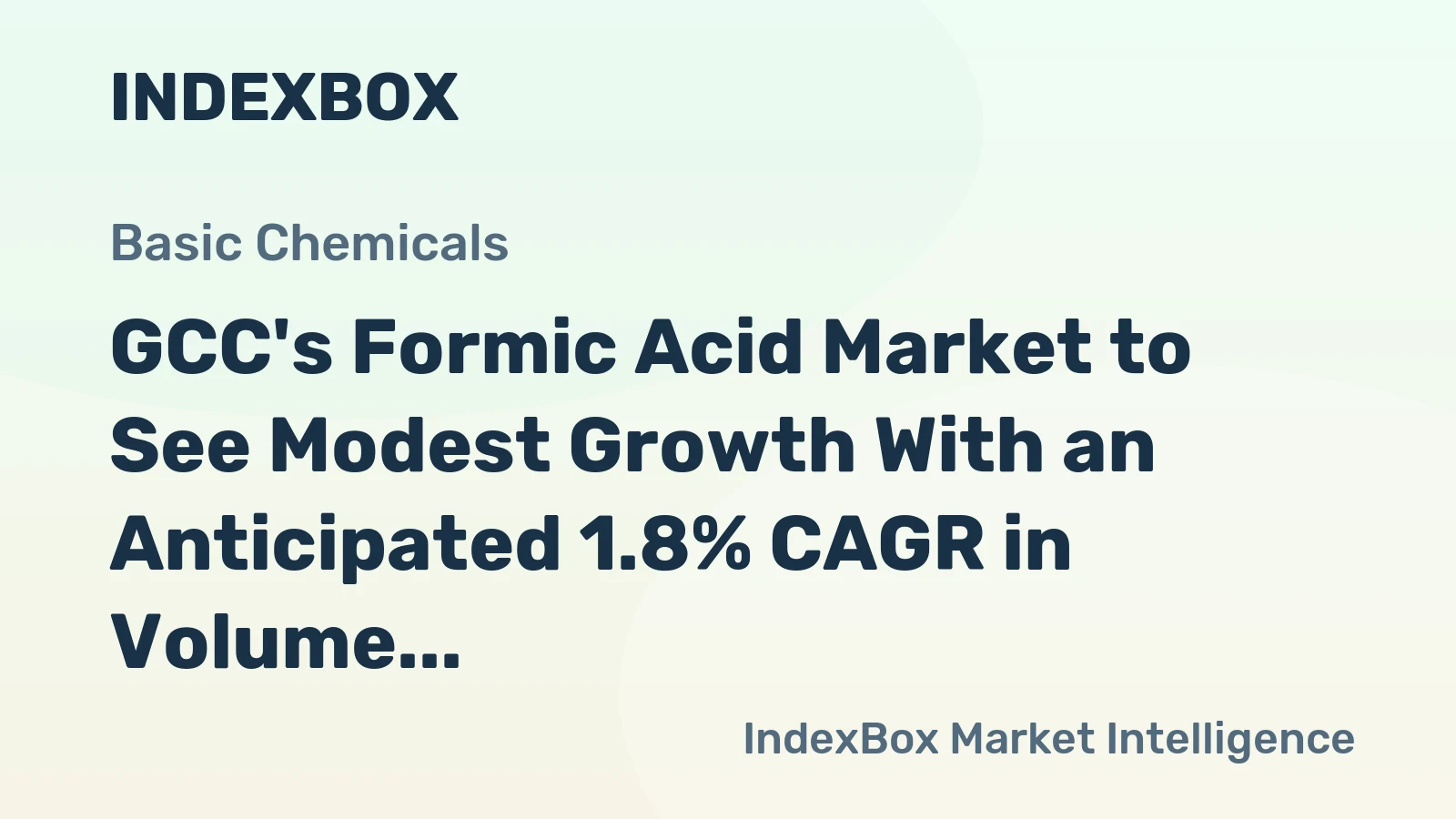 GCC's Formic Acid Market to See Modest Growth With an Anticipated 1.8% CAGR in Volume