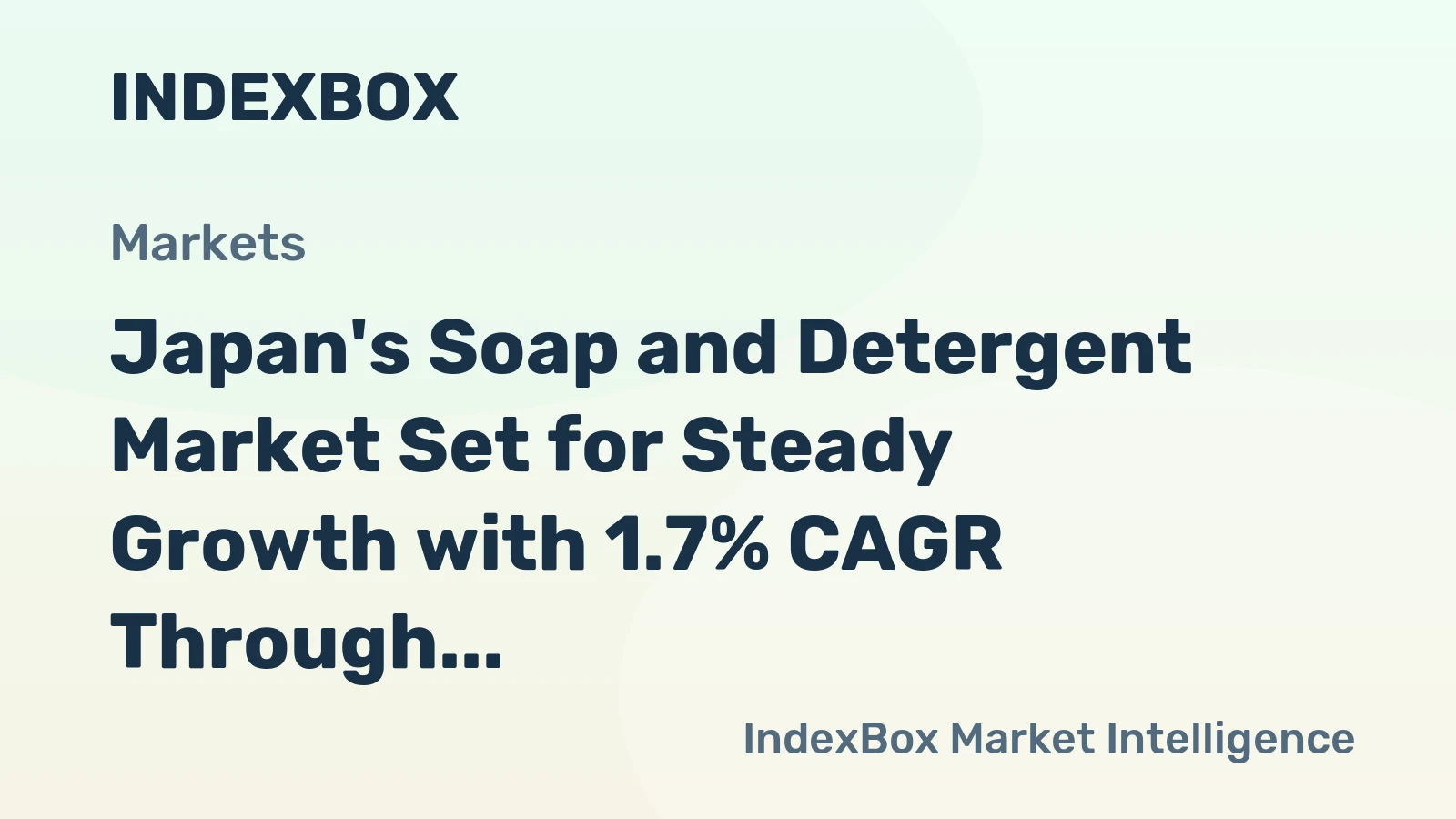 Japan's Soap and Detergent Market Set for Steady Growth with 1.7% CAGR Through 2035