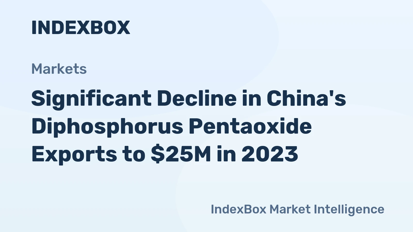 Significant Decline in China's Diphosphorus Pentaoxide Exports to $25M in 2023
