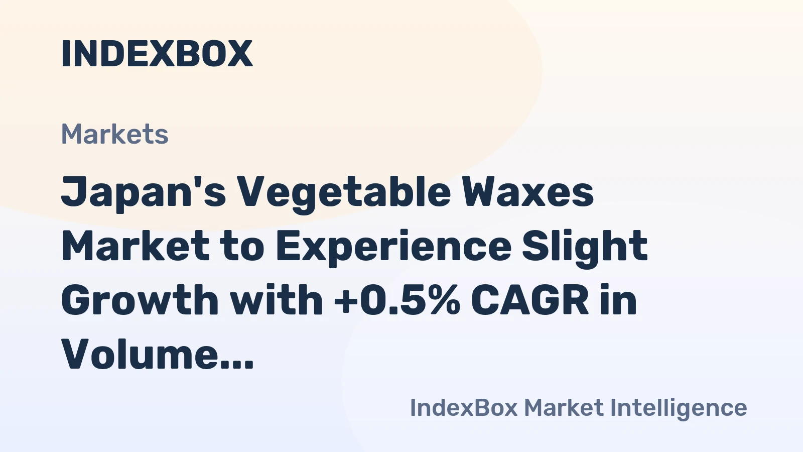 Japan's Vegetable Waxes Market to Experience Slight Growth with +0.5% CAGR in Volume and +1.5% CAGR in Value by 2035