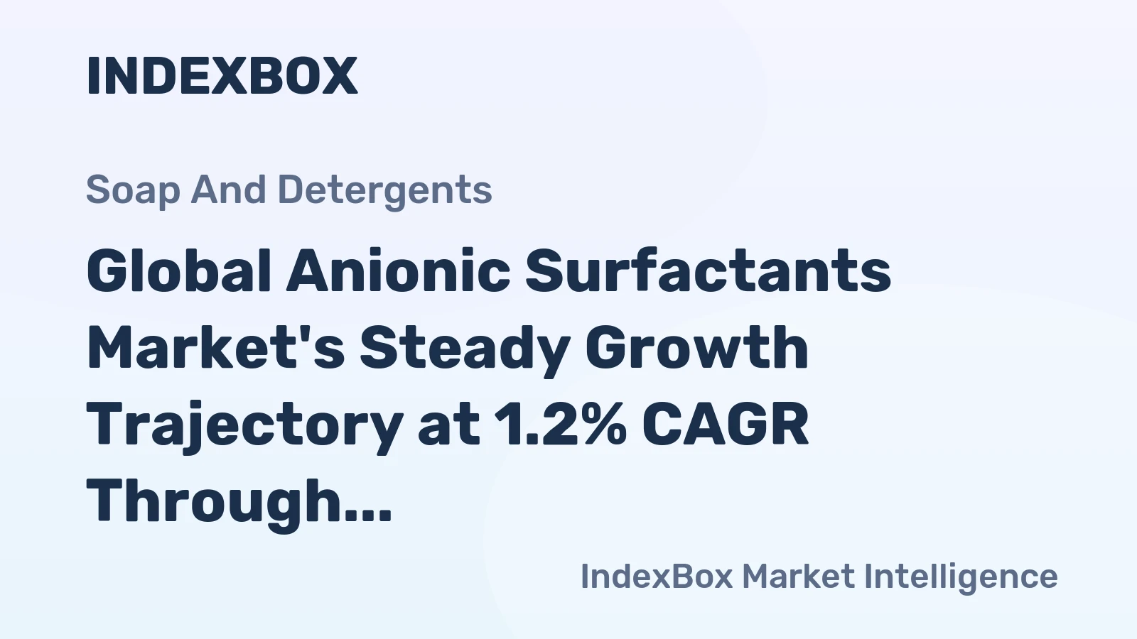 Global Anionic Surfactants Market's Steady Growth Trajectory at 1.2% CAGR Through 2035