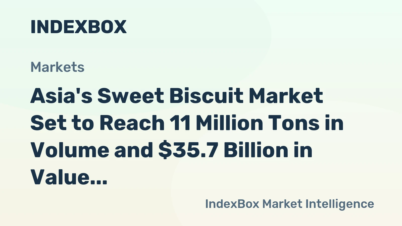 Asia's Sweet Biscuit Market Set to Reach 11 Million Tons in Volume and $35.7 Billion in Value by 2035