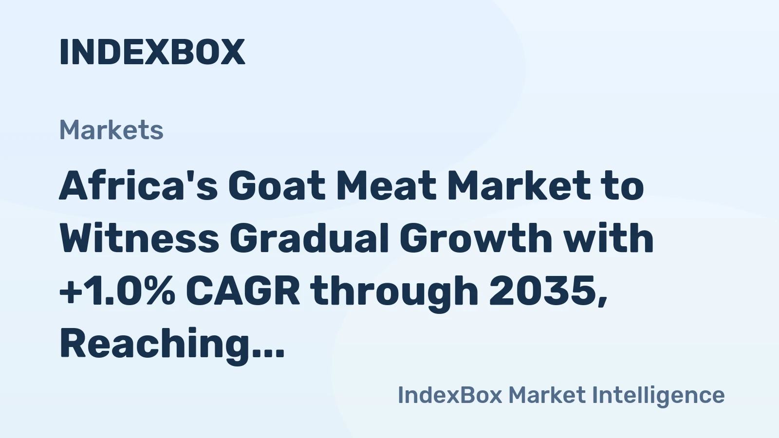 Africa's Goat Meat Market to Witness Gradual Growth with +1.0% CAGR through 2035, Reaching $9.7B in Value