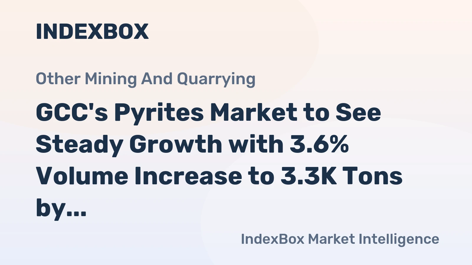GCC's Pyrites Market to See Steady Growth with 3.6% Volume Increase to 3.3K Tons by 2035, Reaching $1.5M