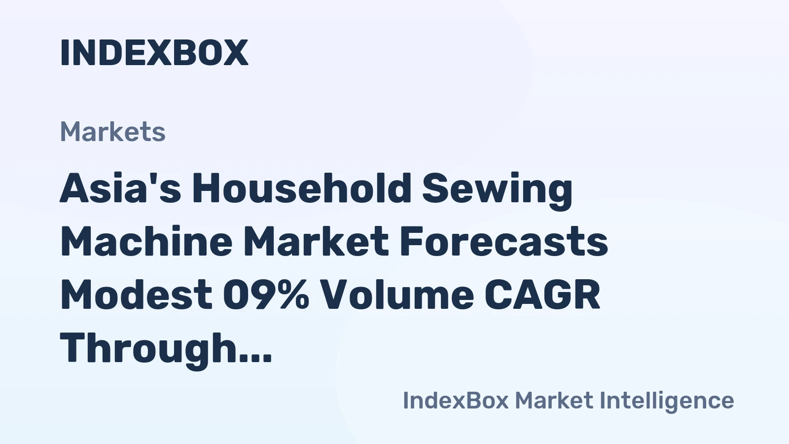 Asia's Household Sewing Machine Market Forecasts Modest 09% Volume CAGR Through 2035