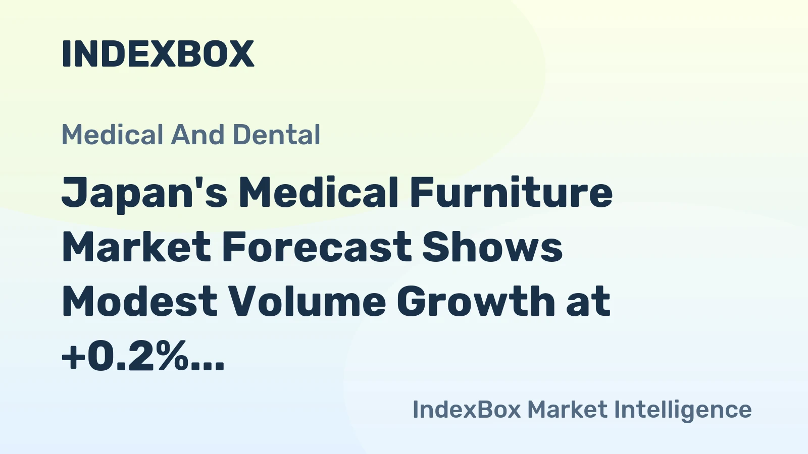Japan's Medical Furniture Market Forecast Shows Modest Volume Growth at +0.2% CAGR Through 2035
