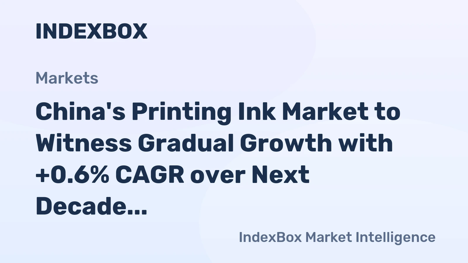 China's Printing Ink Market to Witness Gradual Growth with +0.6% CAGR over Next Decade