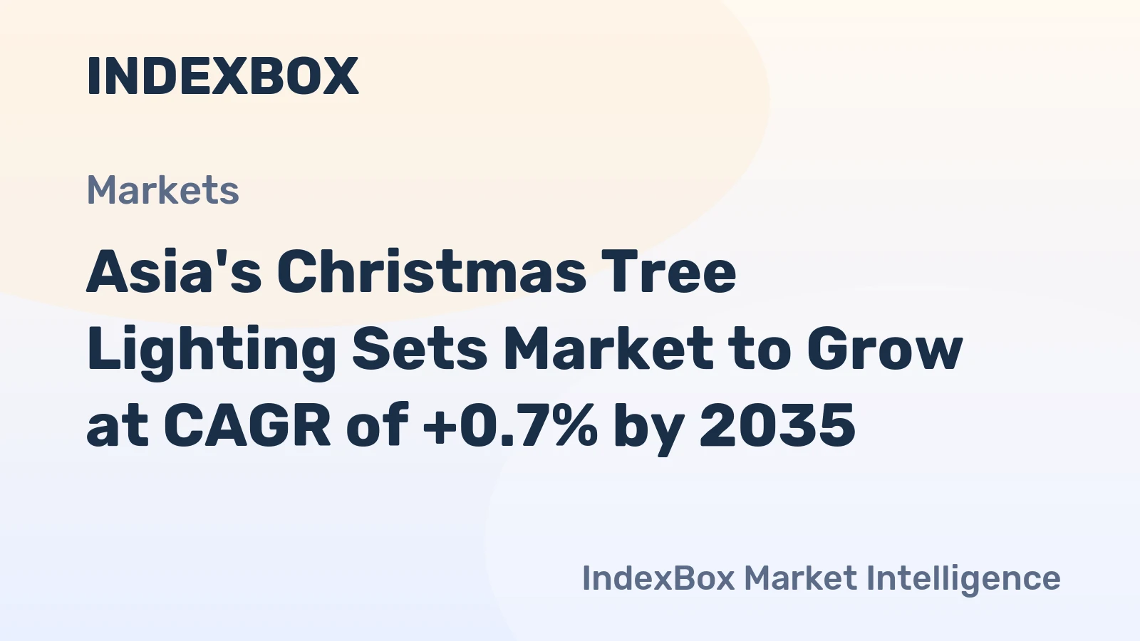 Asia's Christmas Tree Lighting Sets Market to Grow at CAGR of +0.7% by 2035