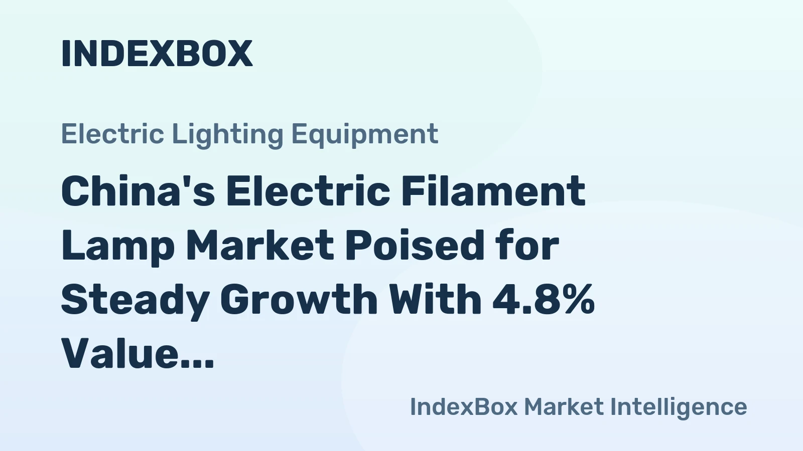 China's Electric Filament Lamp Market Poised for Steady Growth With 4.8% Value CAGR Through 2035