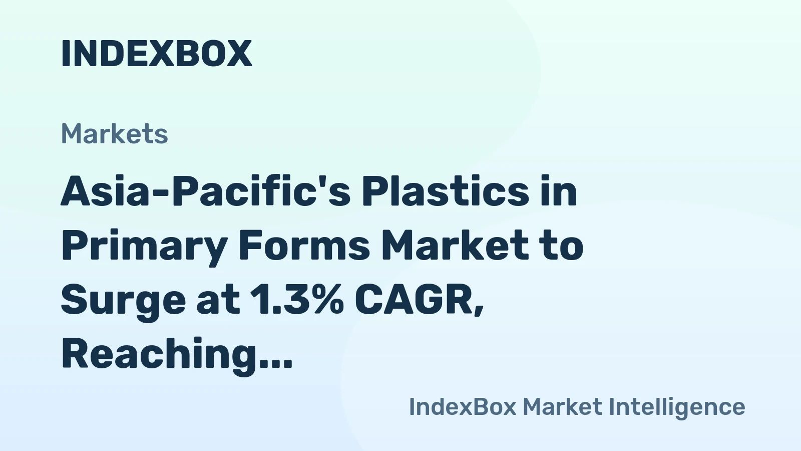 Asia-Pacific's Plastics in Primary Forms Market to Surge at 1.3% CAGR, Reaching $556.2B by 2035