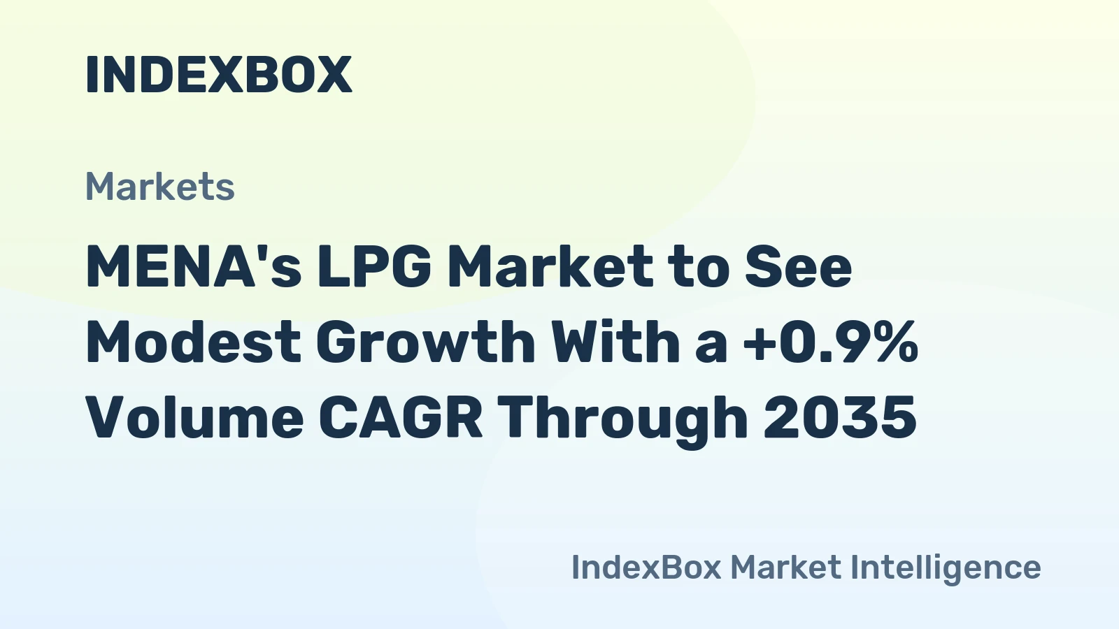 MENA's LPG Market to See Modest Growth With a +0.9% Volume CAGR Through 2035