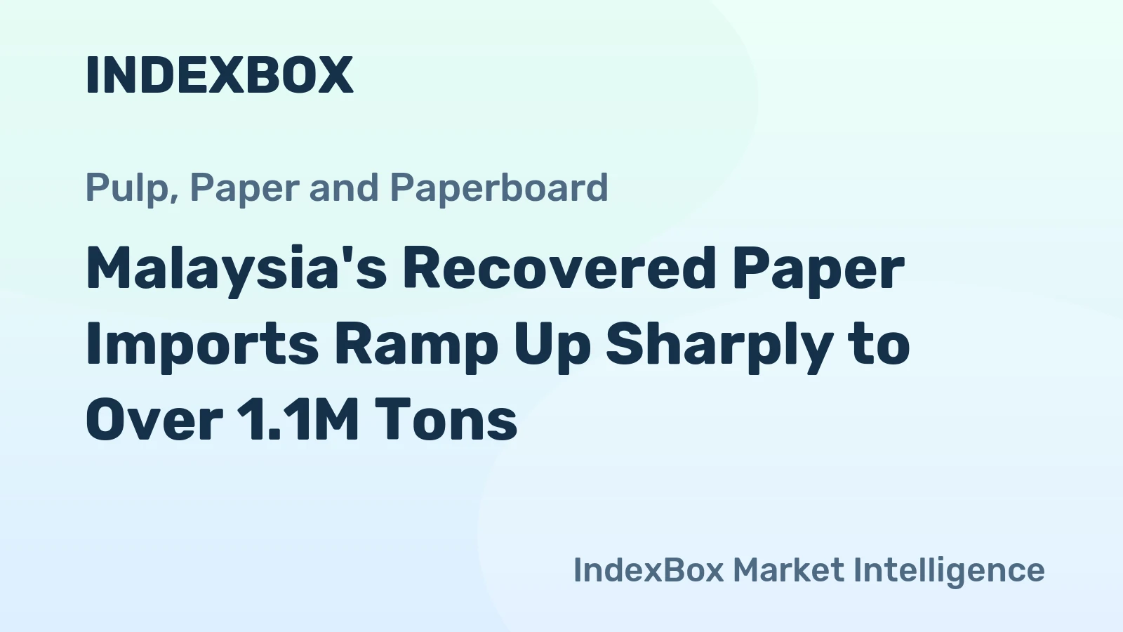 Malaysia's Recovered Paper Imports Ramp Up Sharply to Over 1.1M Tons 