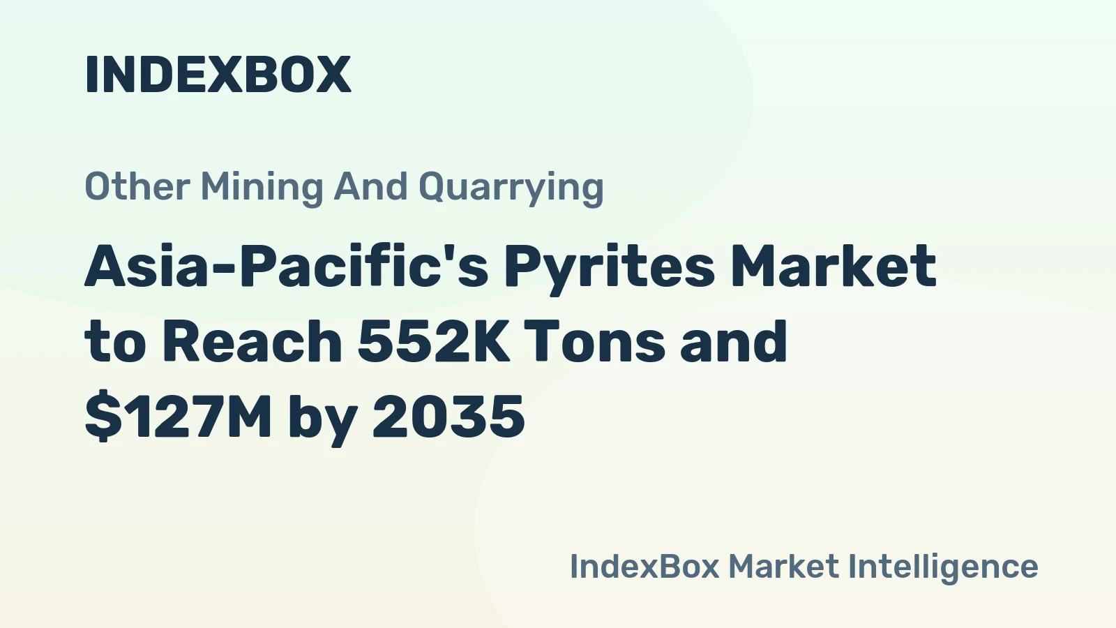Asia-Pacific's Pyrites Market to Reach 552K Tons and $127M by 2035