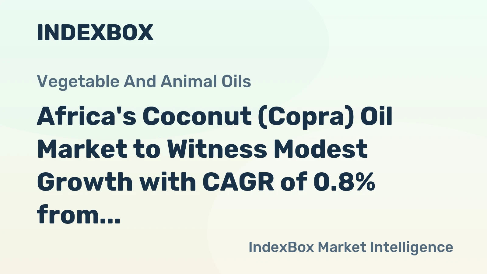 Africa's Coconut (Copra) Oil Market to Witness Modest Growth with CAGR of 0.8% from 2024-2035
