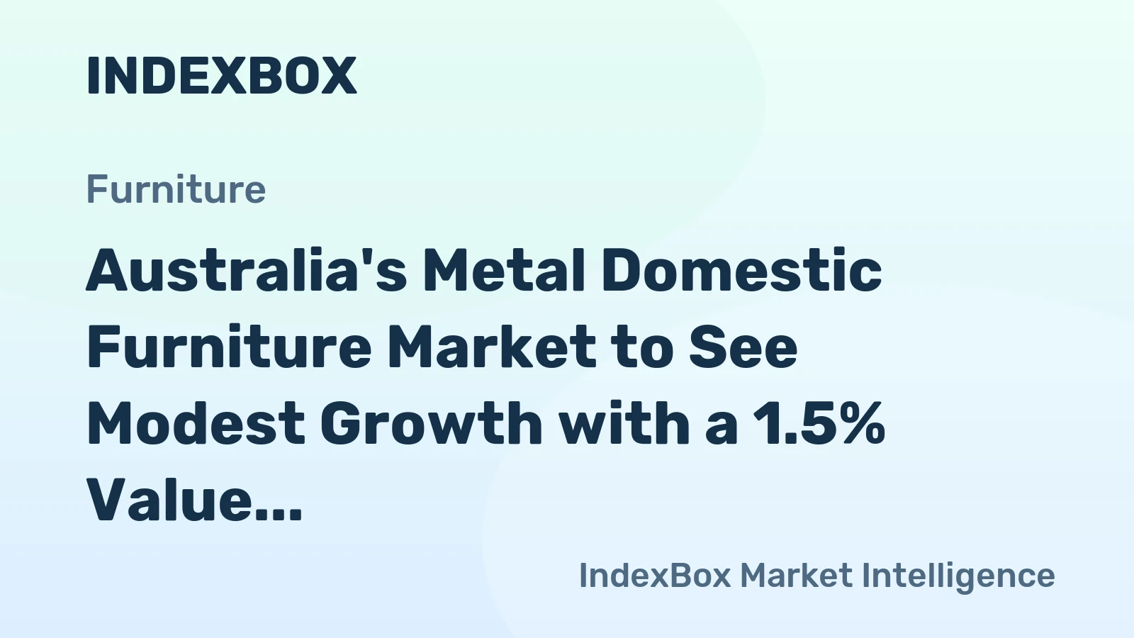 Australia's Metal Domestic Furniture Market to See Modest Growth with a 1.5% Value CAGR