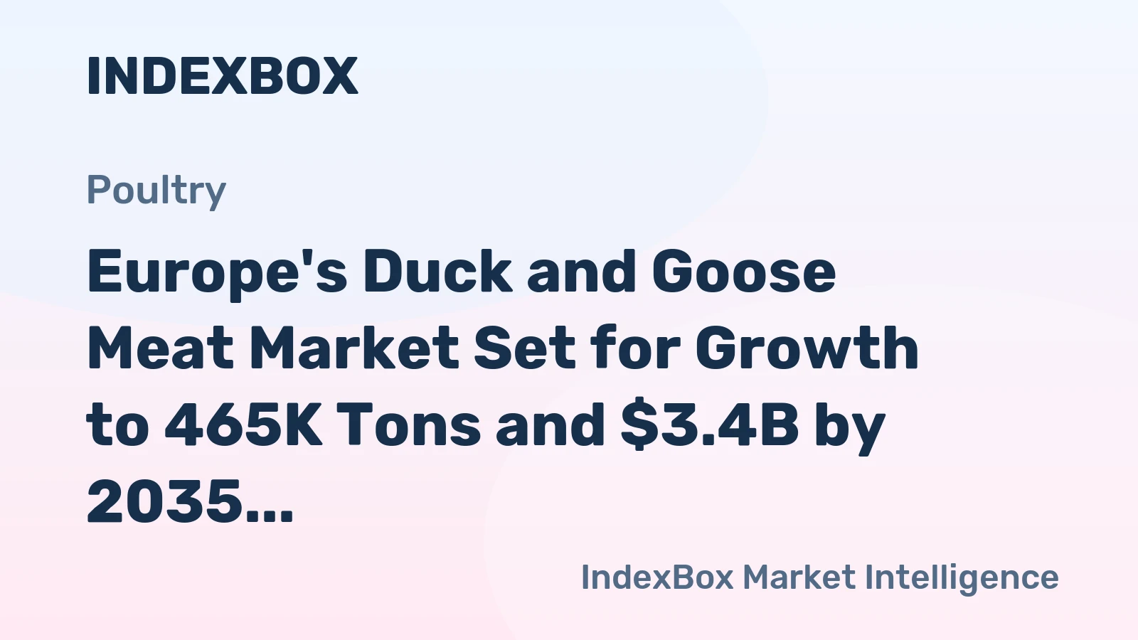 Europe's Duck and Goose Meat Market Set for Growth to 465K Tons and $3.4B by 2035