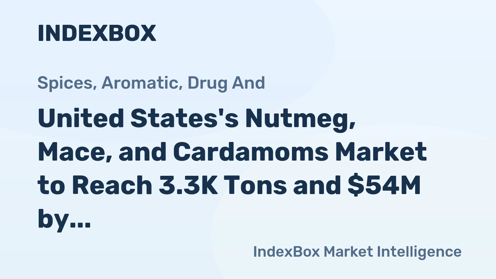 United States's Nutmeg, Mace, and Cardamoms Market to Reach 3.3K Tons and $54M by 2035