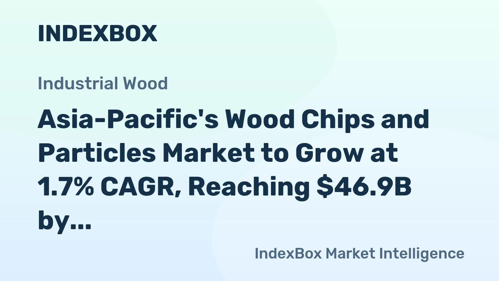 Asia-Pacific's Wood Chips and Particles Market to Grow at 1.7% CAGR, Reaching $46.9B by 2035