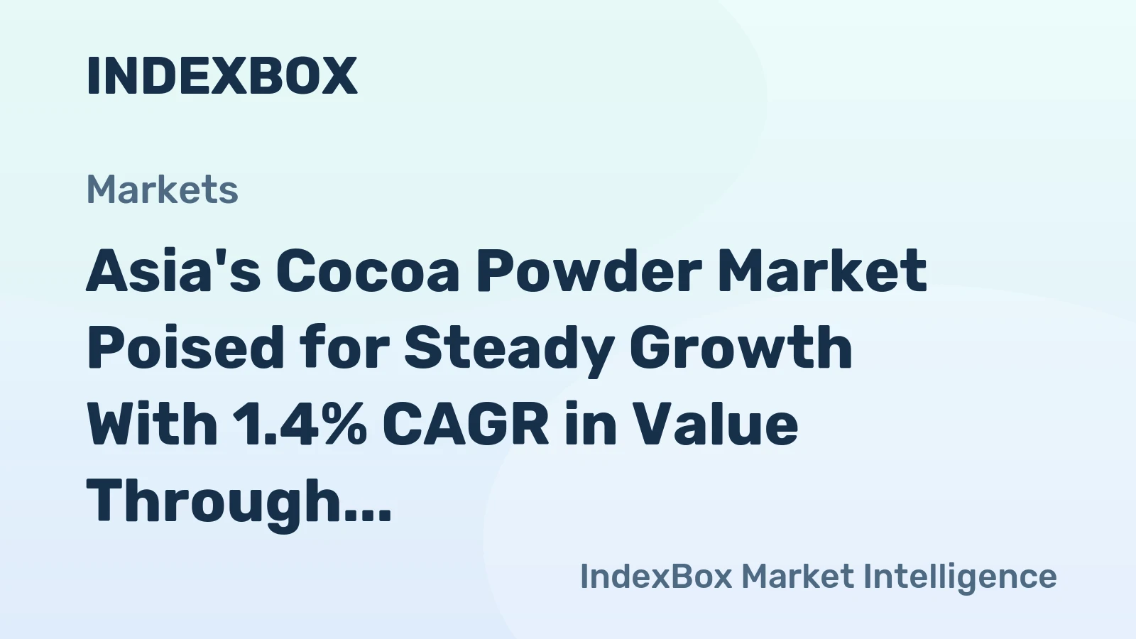 Asia's Cocoa Powder Market Poised for Steady Growth With 1.4% CAGR in Value Through 2035