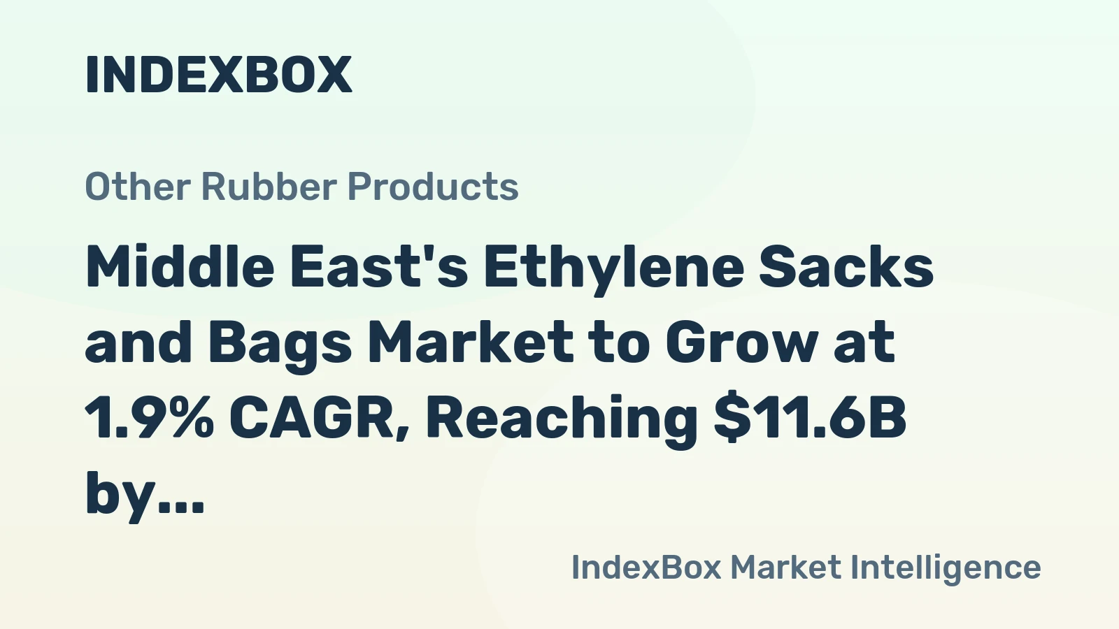Middle East's Ethylene Sacks and Bags Market to Grow at 1.9% CAGR, Reaching $11.6B by 2035
