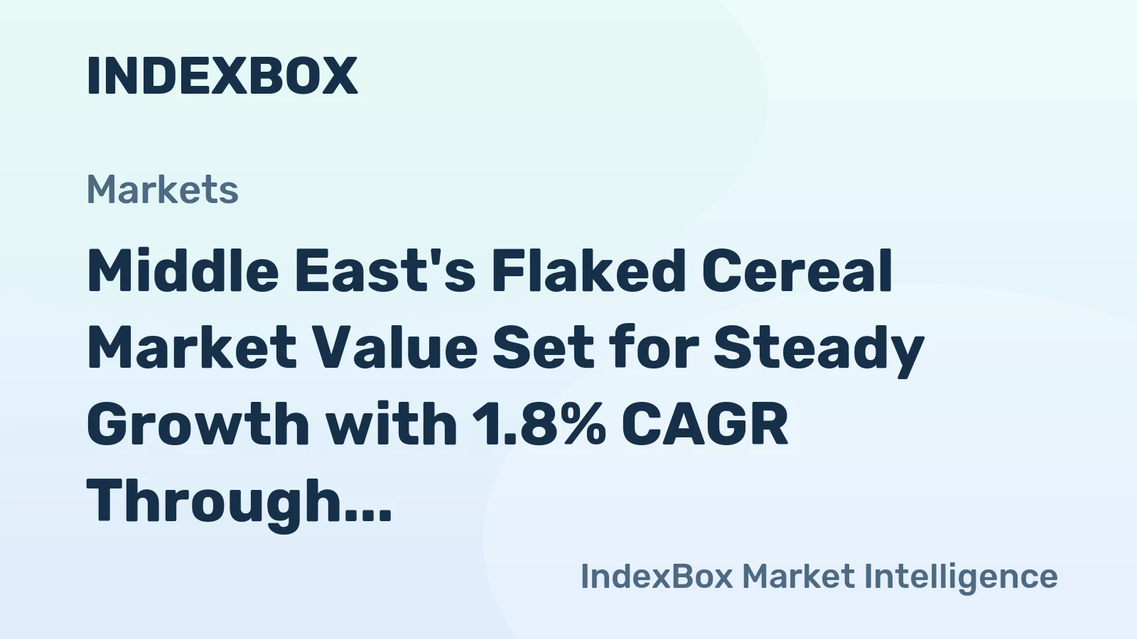 Middle East's Flaked Cereal Market Value Set for Steady Growth with 1.8% CAGR Through 2035
