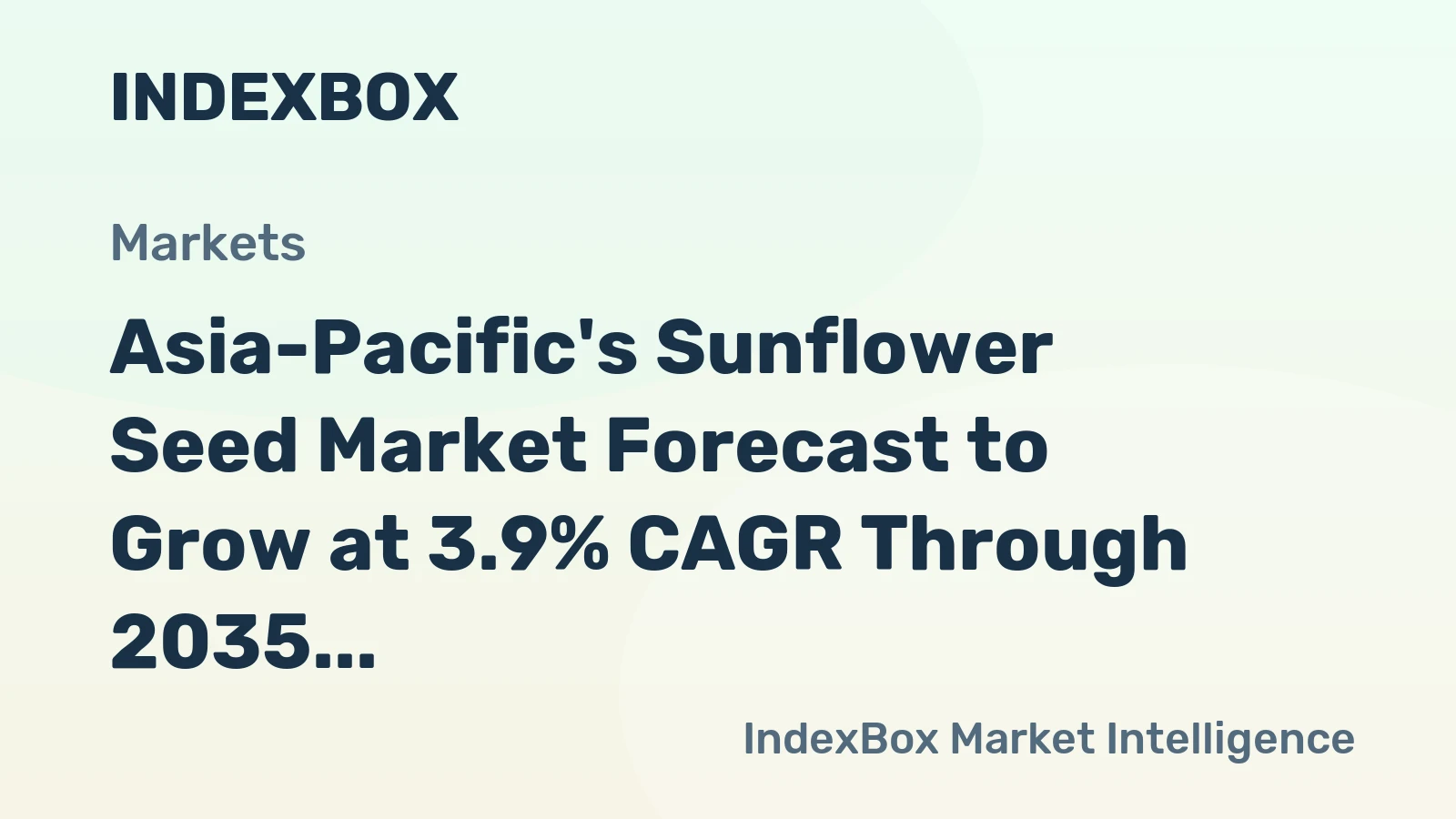 Asia-Pacific's Sunflower Seed Market Forecast to Grow at 3.9% CAGR Through 2035
