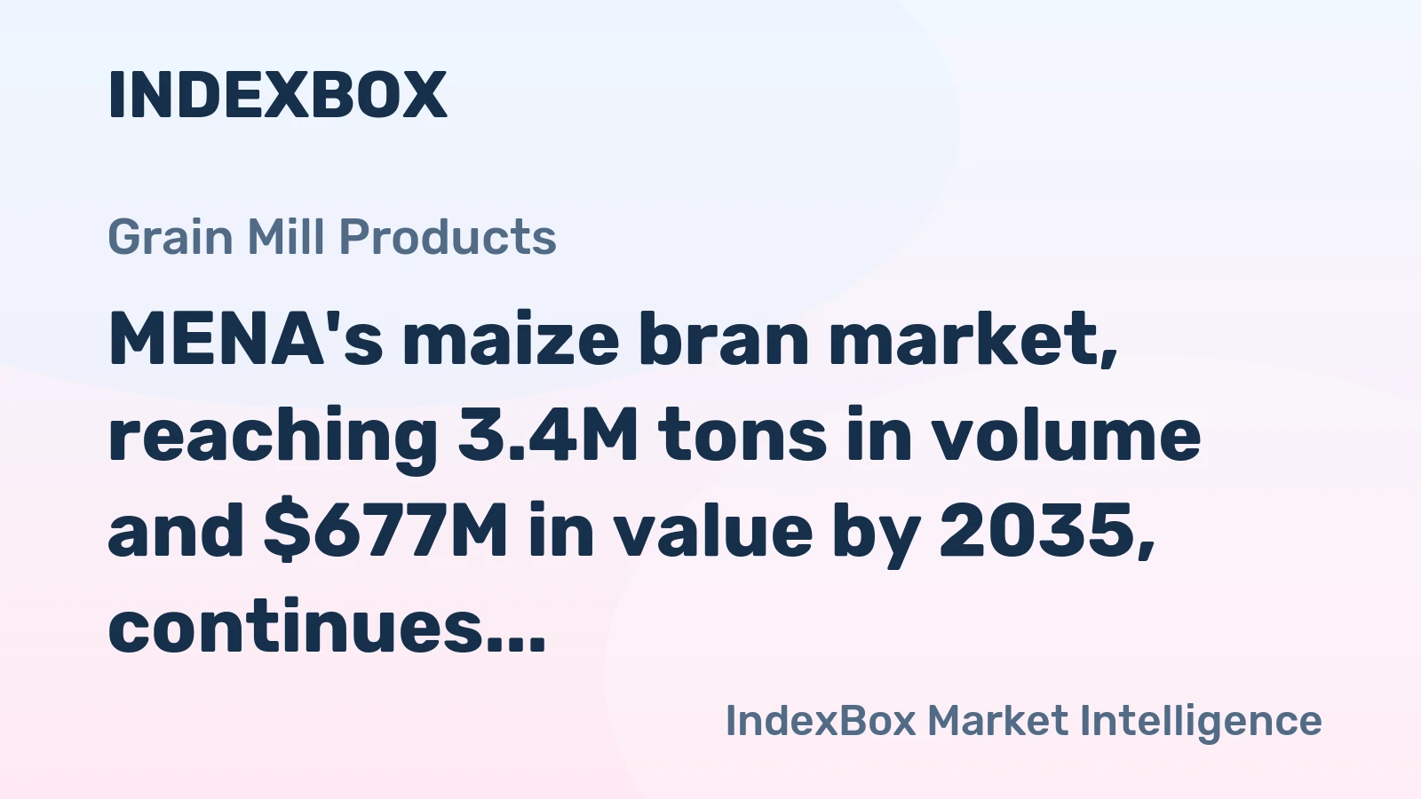MENA's maize bran market, reaching 3.4M tons in volume and $677M in value by 2035, continues its upward trend.
