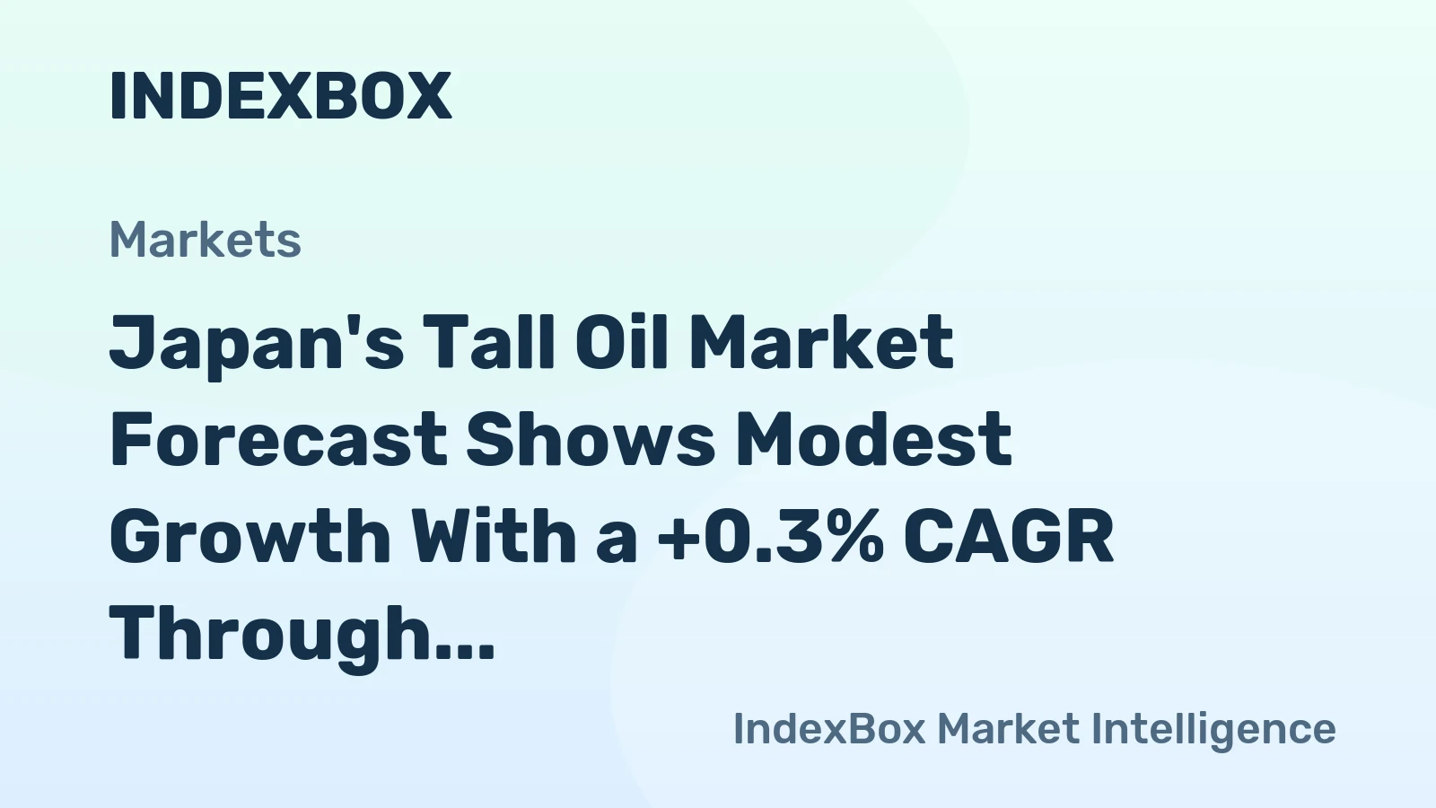 Japan's Tall Oil Market Forecast Shows Modest Growth With a +0.3% CAGR Through 2035