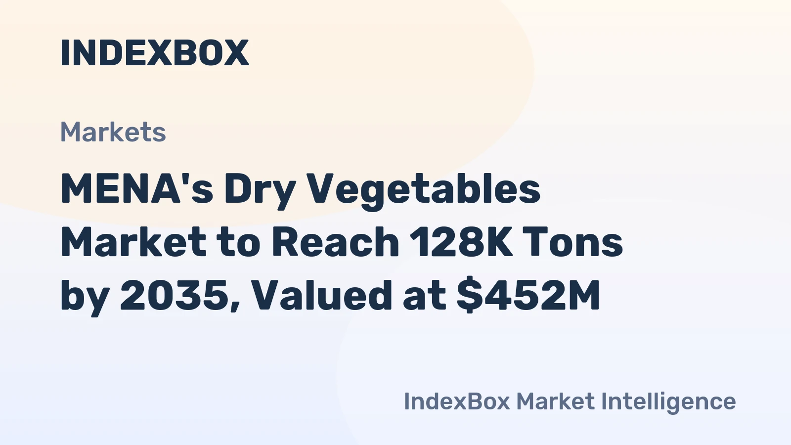 MENA's Dry Vegetables Market to Reach 128K Tons by 2035, Valued at $452M