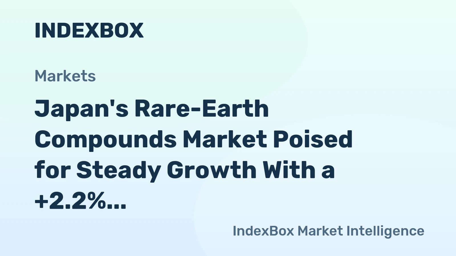 Japan's Rare-Earth Compounds Market Poised for Steady Growth With a +2.2% Value CAGR