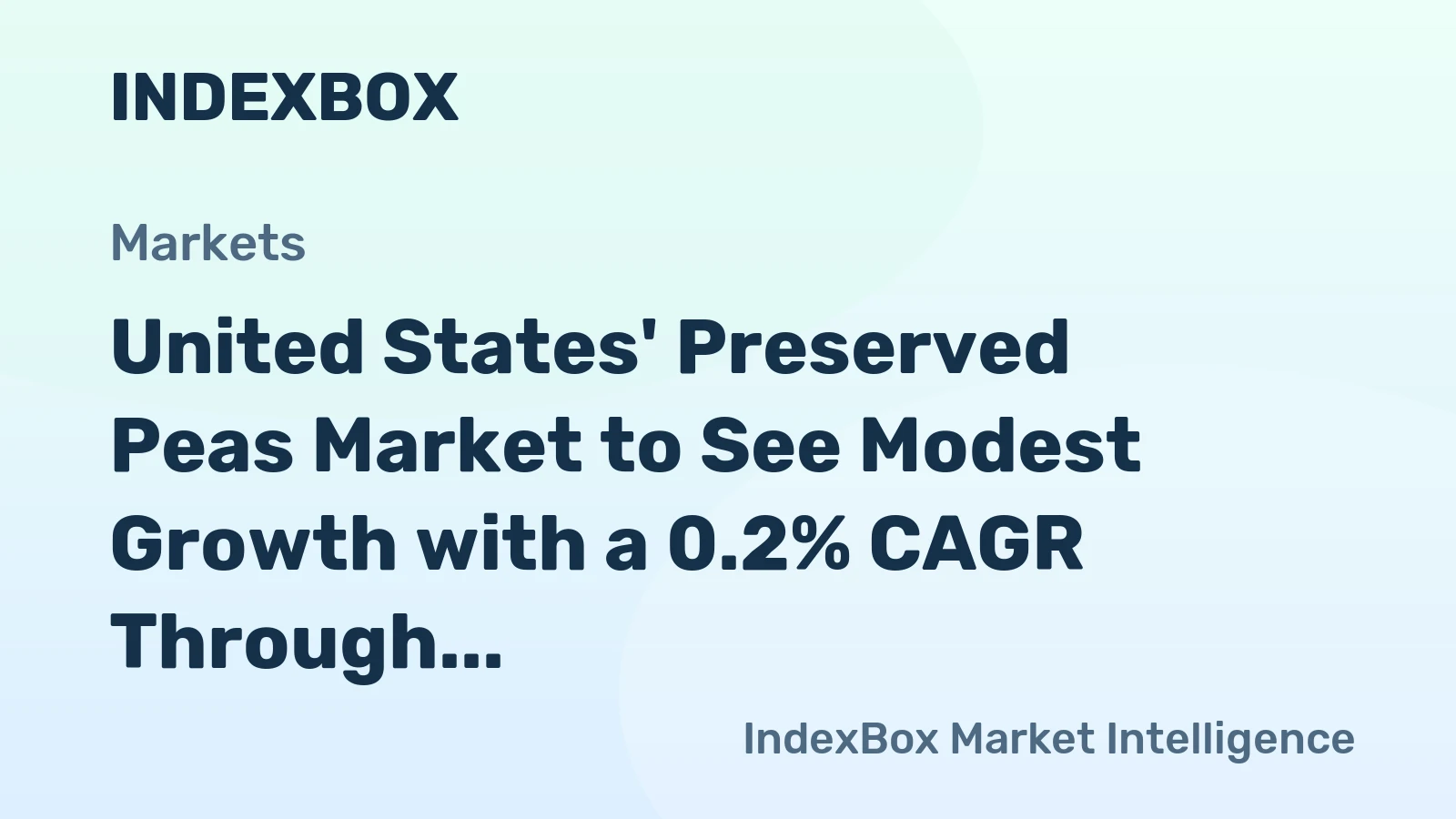 United States' Preserved Peas Market to See Modest Growth with a 0.2% CAGR Through 2035