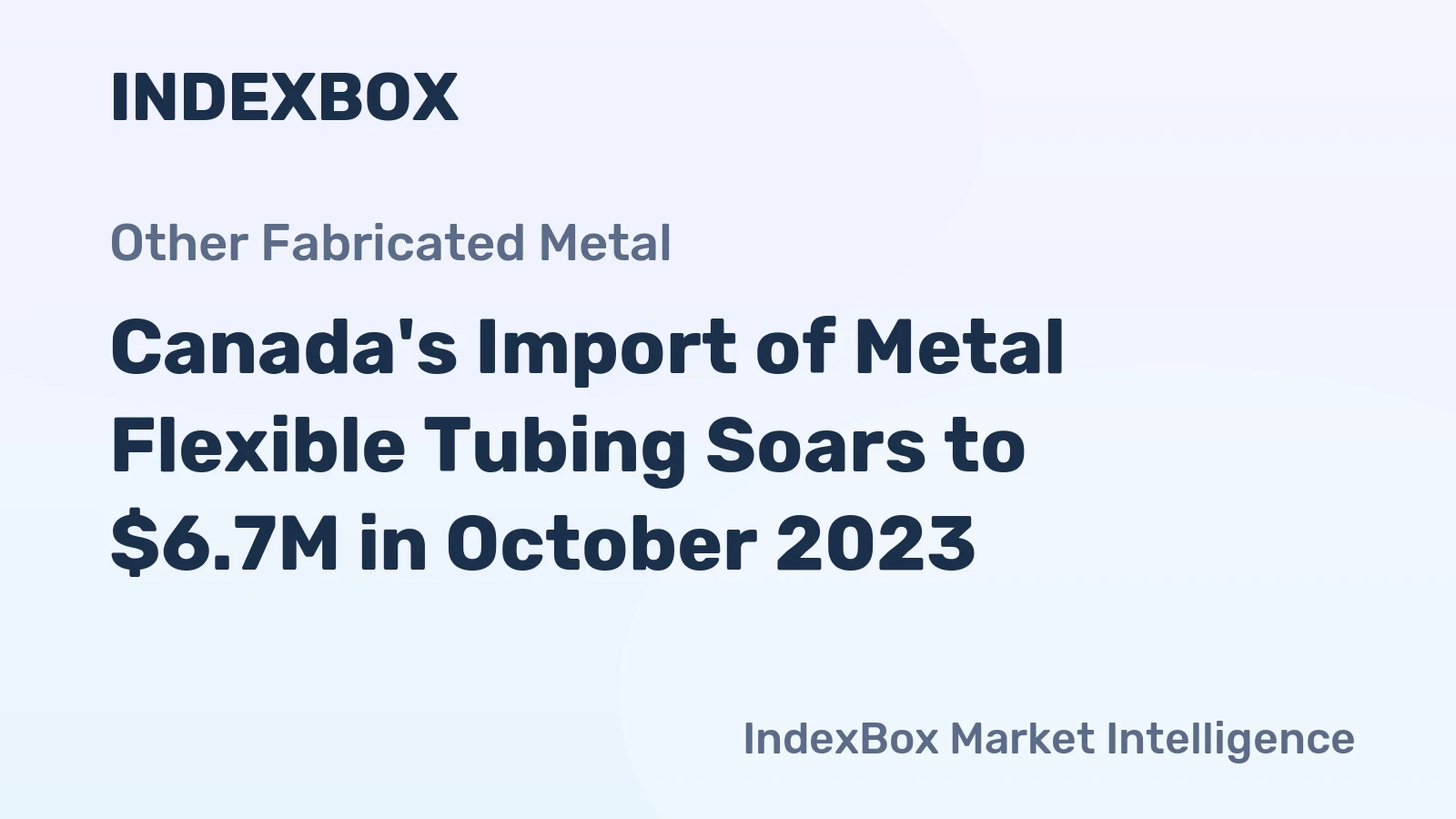 Canada's Import of Metal Flexible Tubing Soars to $6.7M in October 2023