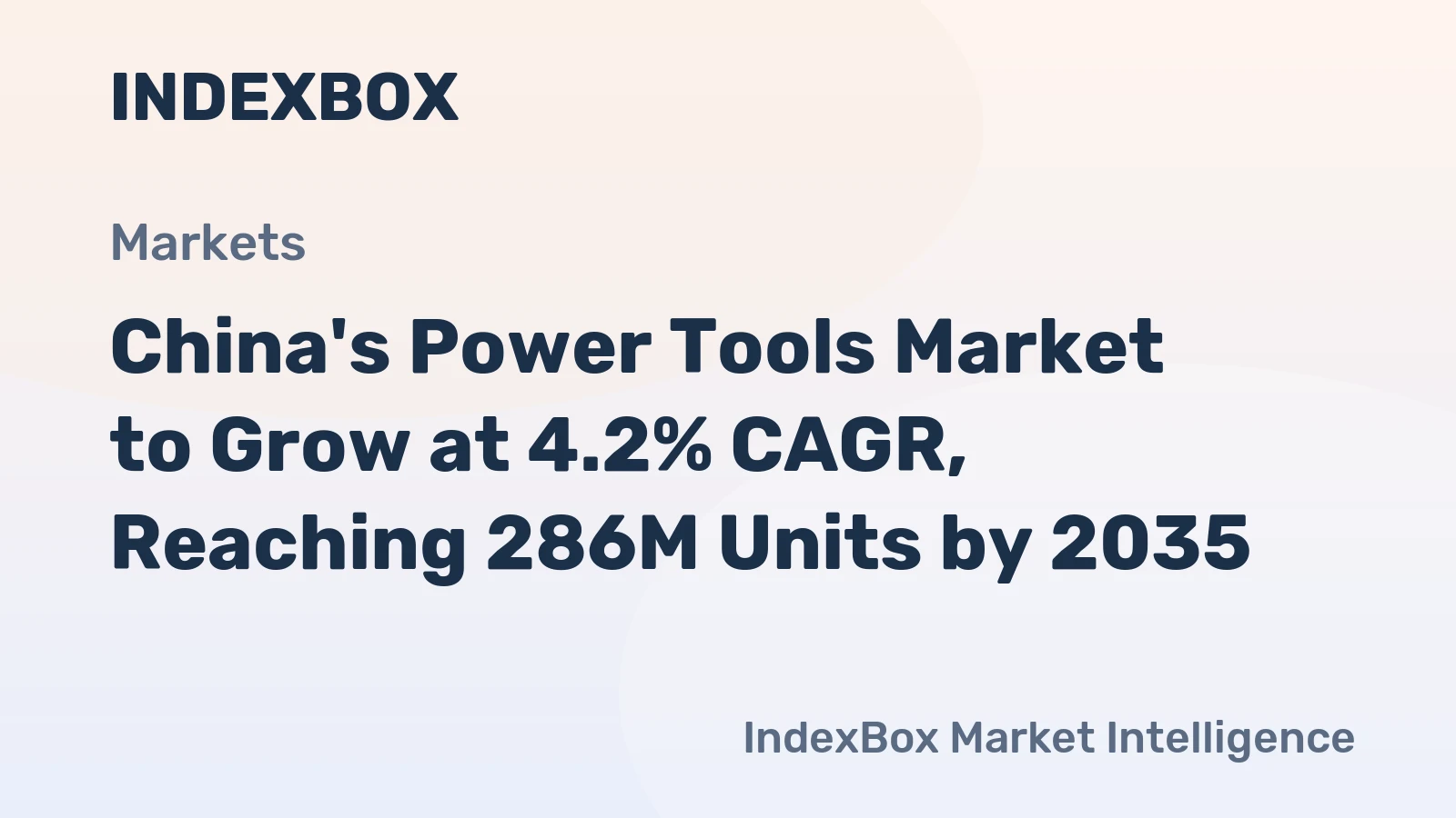 China's Power Tools Market to Grow at 4.2% CAGR, Reaching 286M Units by 2035