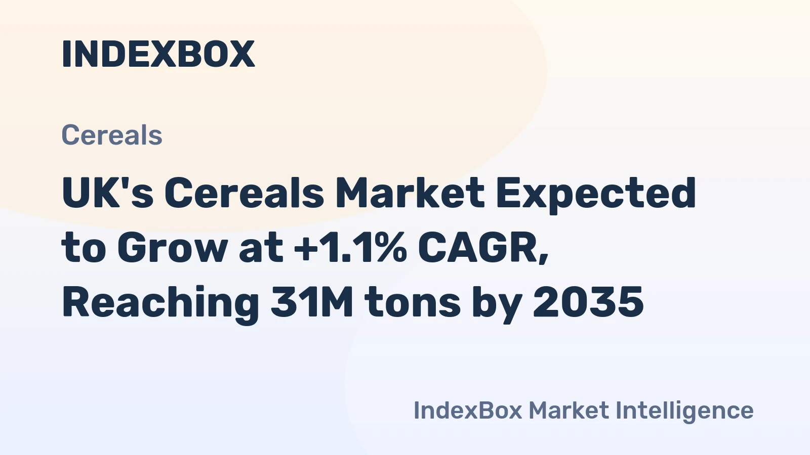 UK's Cereals Market Expected to Grow at +1.1% CAGR, Reaching 31M tons by 2035