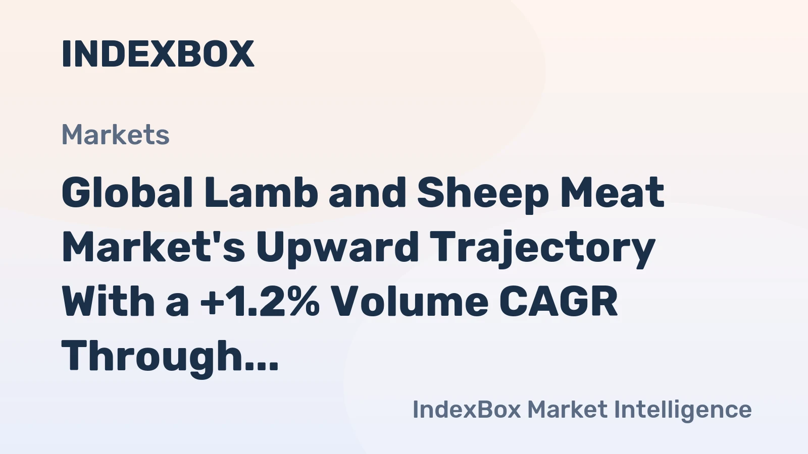 Global Lamb and Sheep Meat Market's Upward Trajectory With a +1.2% Volume CAGR Through 2035