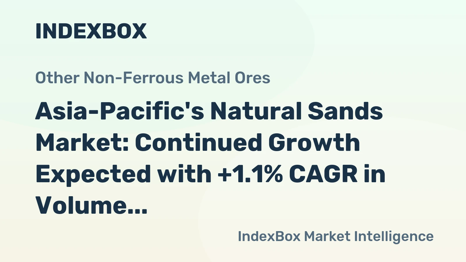 Asia-Pacific's Natural Sands Market: Continued Growth Expected with +1.1% CAGR in Volume