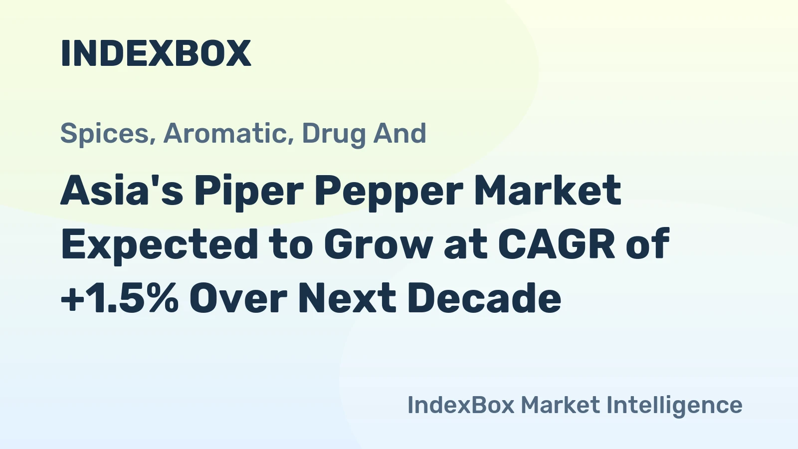 Asia's Piper Pepper Market Expected to Grow at CAGR of +1.5% Over Next Decade