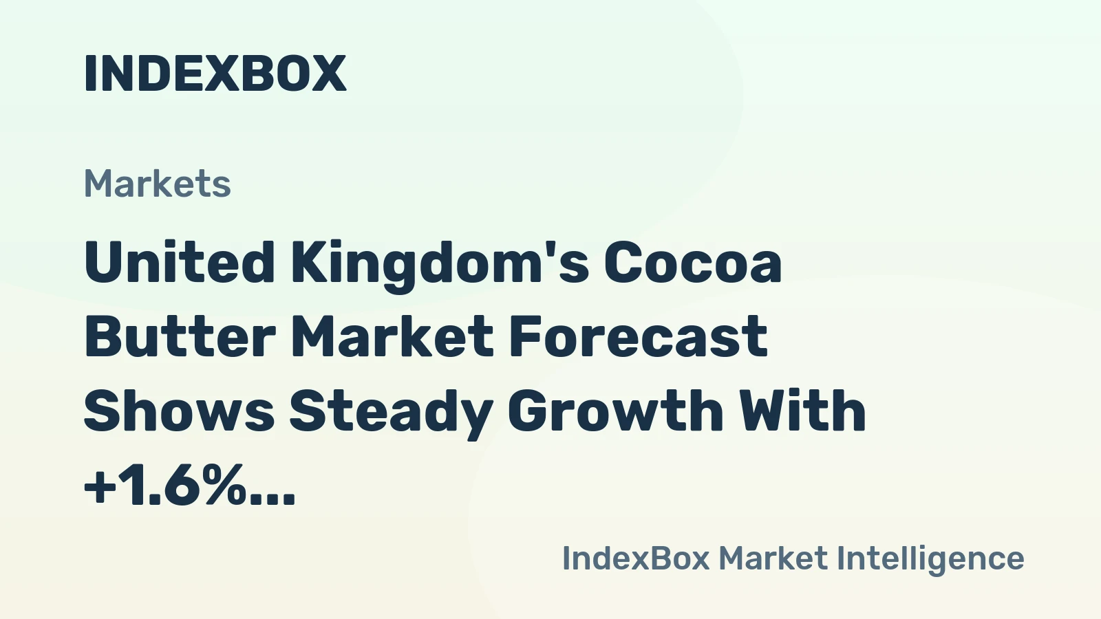 United Kingdom's Cocoa Butter Market Forecast Shows Steady Growth With +1.6% Value CAGR Through 2035