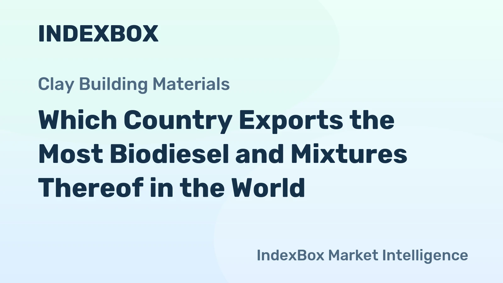 Which Country Exports the Most Biodiesel and Mixtures Thereof in the World?