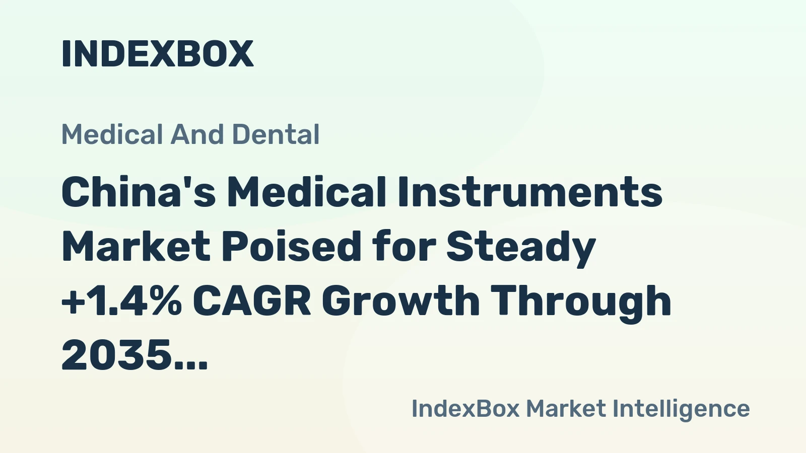 China's Medical Instruments Market Poised for Steady +1.4% CAGR Growth Through 2035