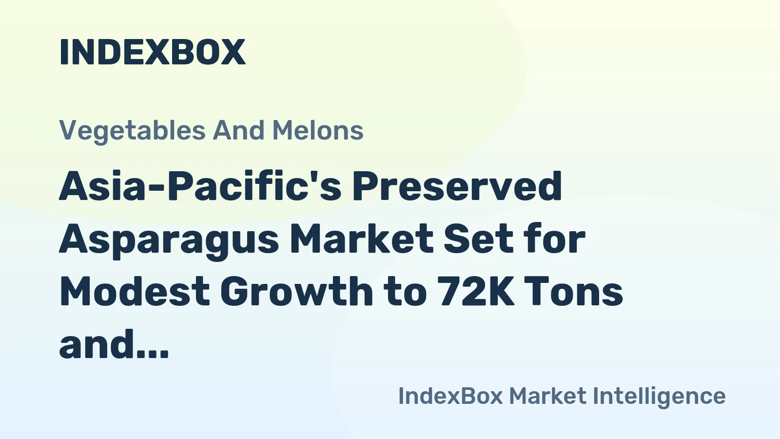 Asia-Pacific's Preserved Asparagus Market Set for Modest Growth to 72K Tons and $251M by 2035